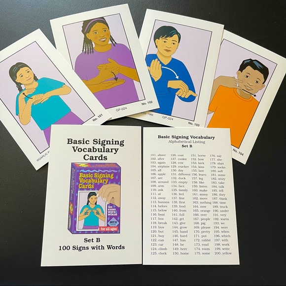 Games | Nib Sign Language Vocabulary Cards Set B 10 Signs Words All ...